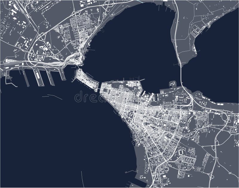 Taranto Italy City Map in Black and White Color in Retro Style. Outline ...