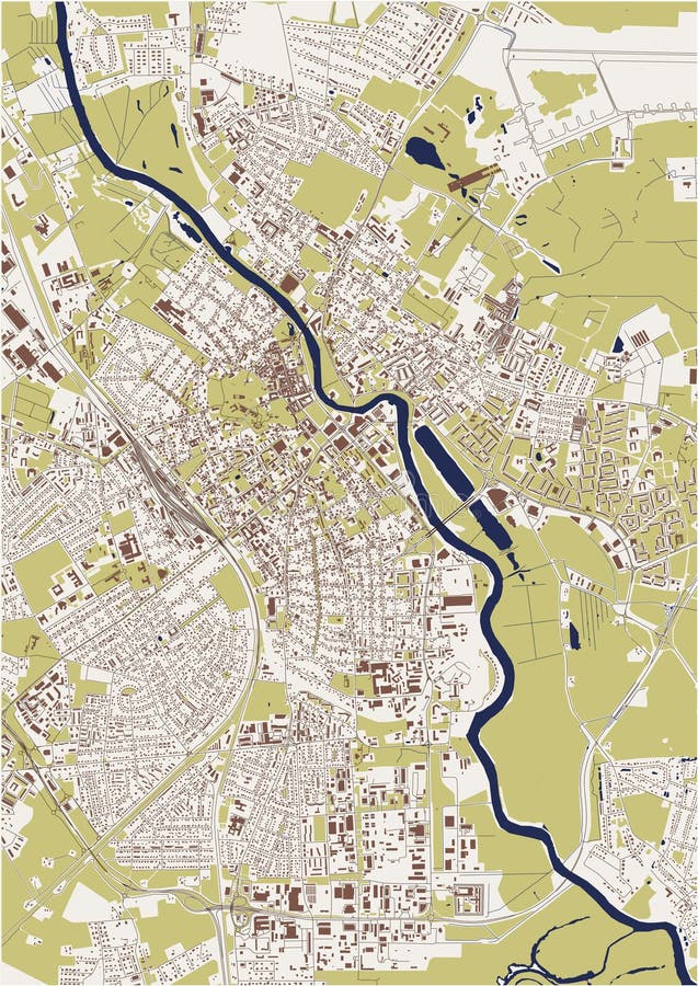 Map of the City of Tartu, Estonia Stock Vector - Illustration of town ...