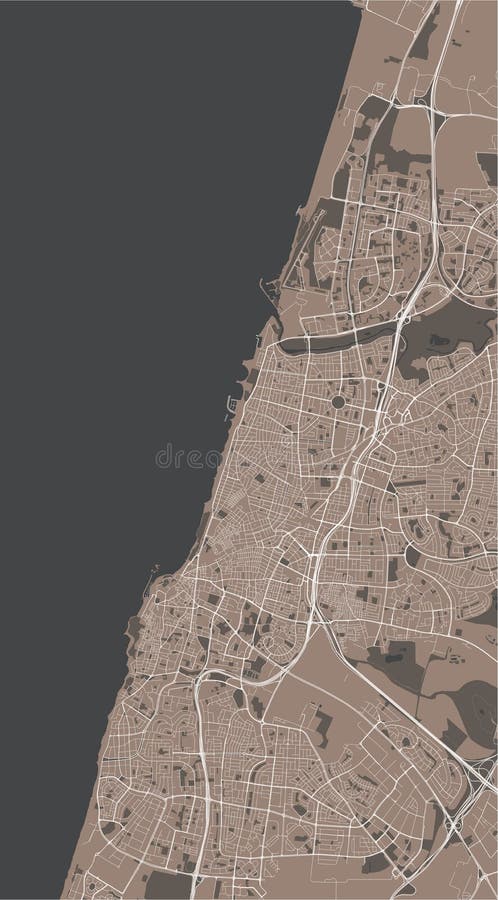 Map of the City of Tel Aviv-Yafo,Tel Aviv-Jaffa, Israel Stock ...