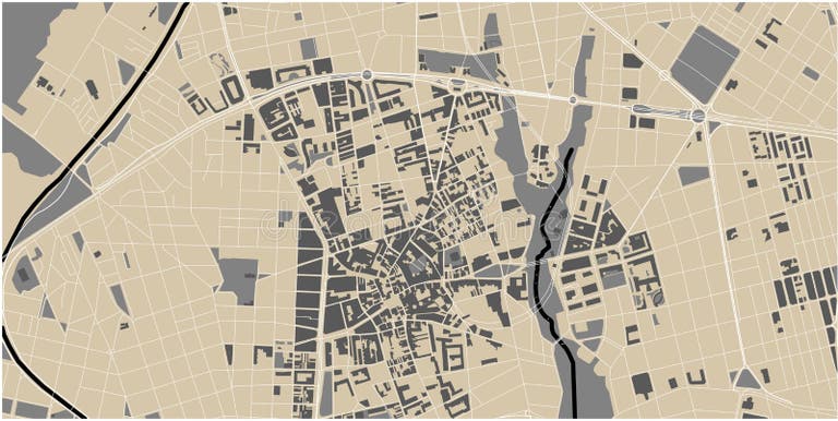 Map of the City of Terrassa, Spain Stock Illustration - Illustration of ...