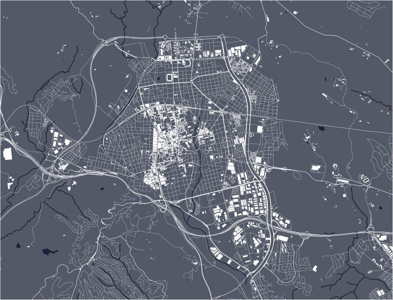 Map of the City of Terrassa, Spain Stock Vector - Illustration of ...