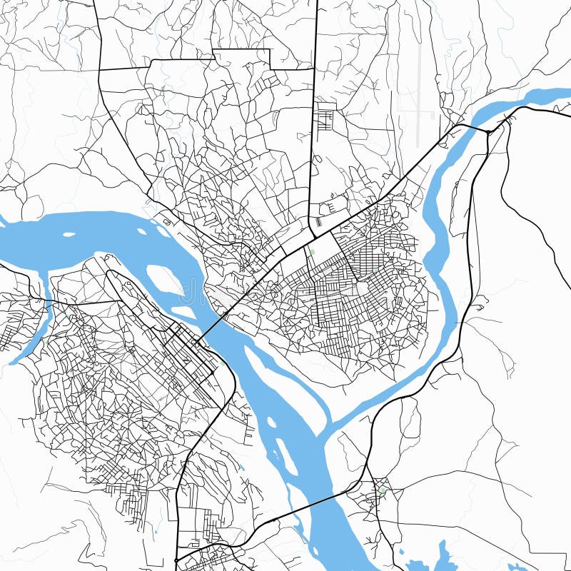 Map of the city of Tete. stock illustration. Illustration of soil ...