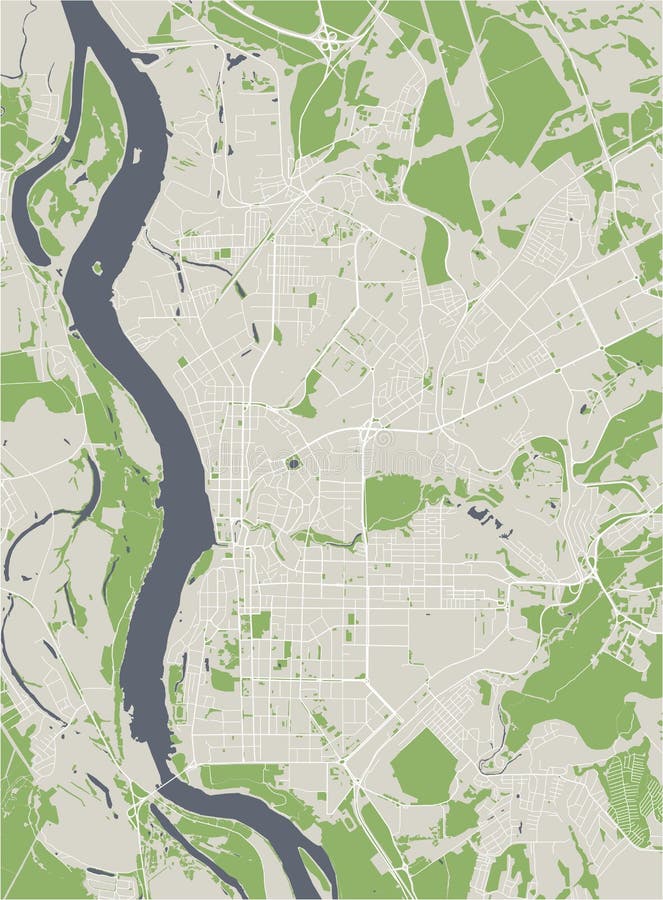 Map of the City of Tomsk, Russia Stock Illustration - Illustration of ...