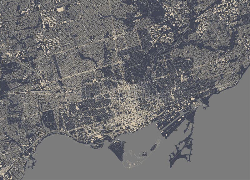 Map of the City of Toronto, Canada Stock Vector - Illustration of atlas ...
