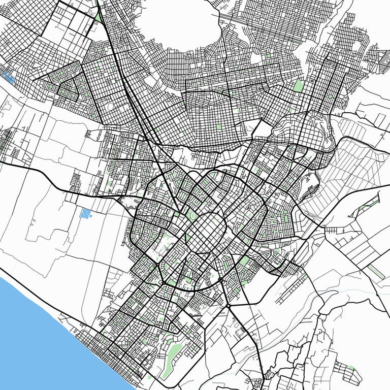 Map of the City of Trujillo. Stock Illustration - Illustration of ...