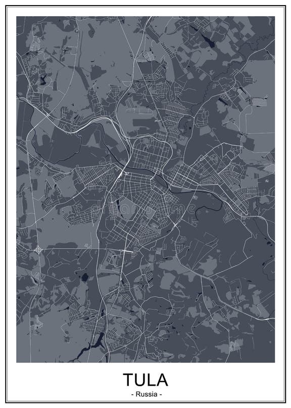 Map of the City of Tula, Russia Stock Illustration - Illustration of ...