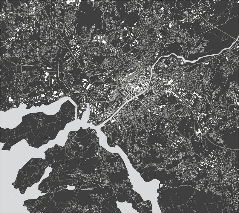 Map of the City of Turku, Finland Stock Vector - Illustration of white ...