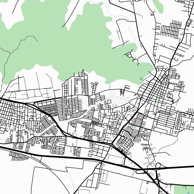 A Map of the City of Turmero. Stock Illustration - Illustration of text ...