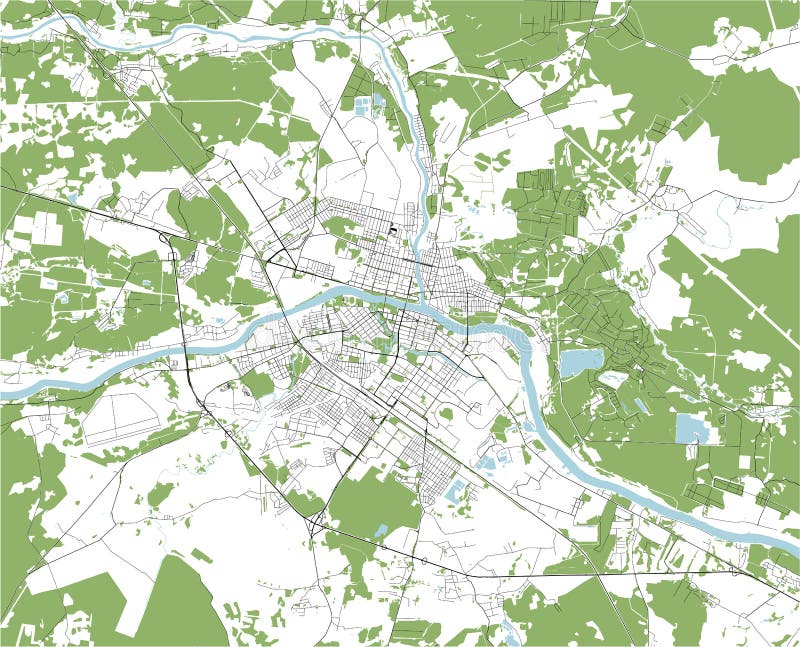 Map of the City of Tver, Russia Stock Illustration - Illustration of ...
