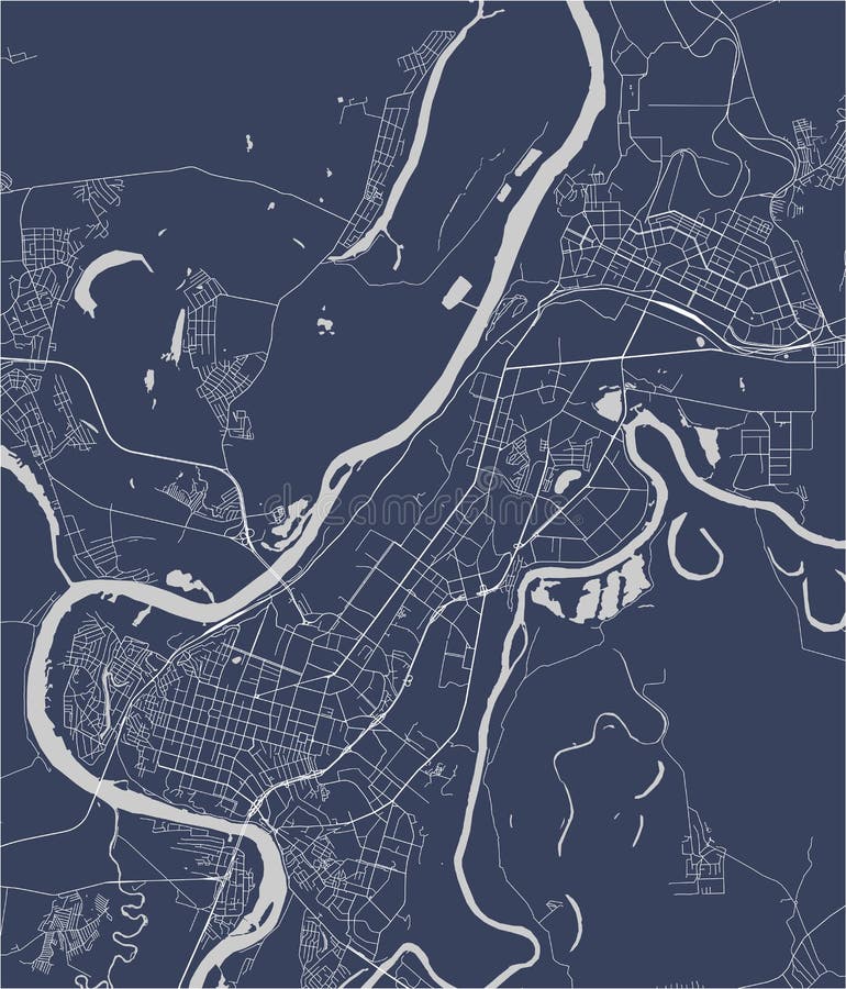 Map of the City of Ufa, Russia Stock Illustration - Illustration of ...
