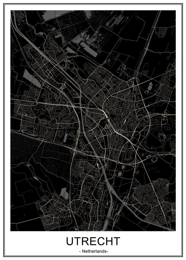 Map of the City of Utrecht, Netherlands Stock Illustration ...