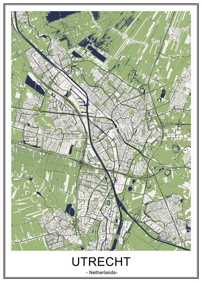 Map of the City of Utrecht, Netherlands Stock Photo - Image of place ...