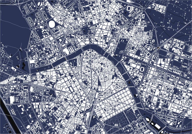 Map of the City of Valencia, Spain Stock Vector - Illustration of ...