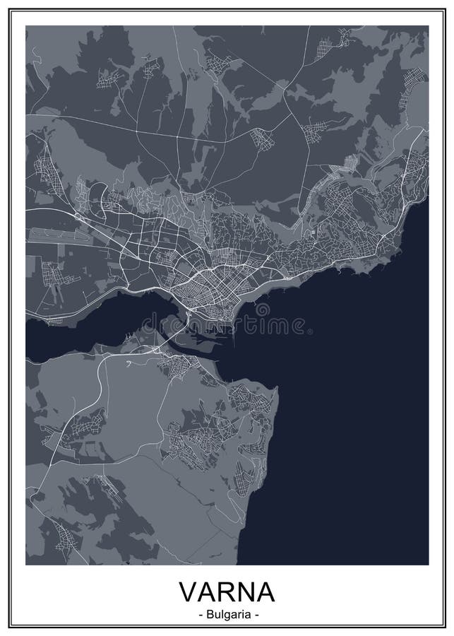 Map of the City of Varna, Bulgaria Stock Illustration - Illustration of ...