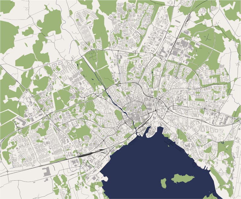 Map of the City of Vasteras, Sweden Stock Vector - Illustration of ...