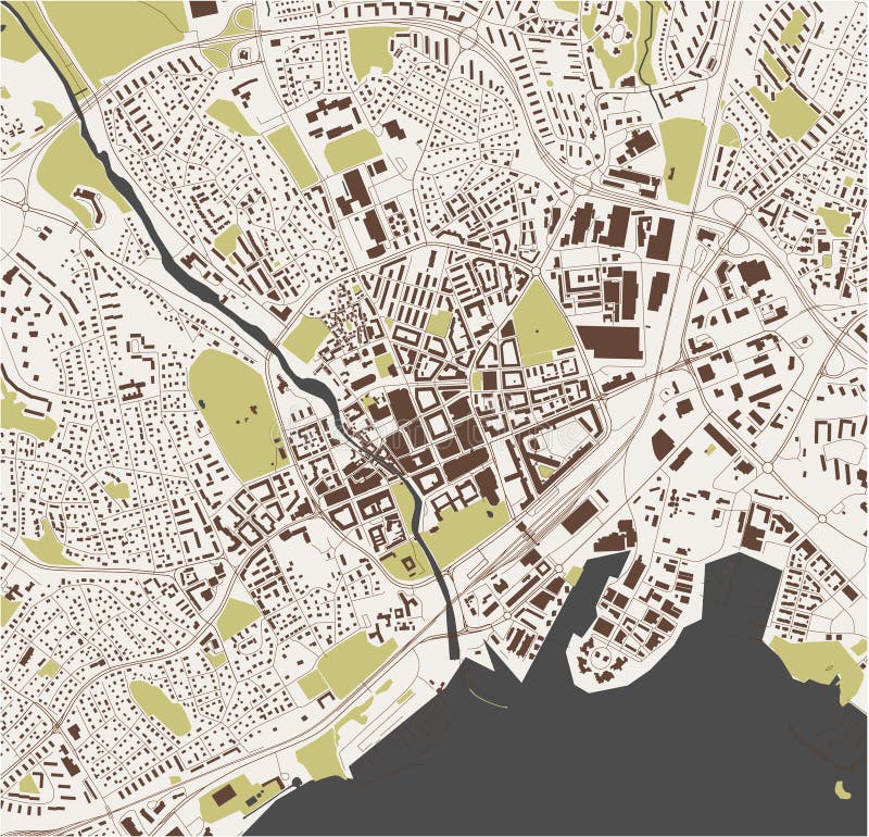 Map of the City of Vasteras, Sweden Stock Vector - Illustration of land ...