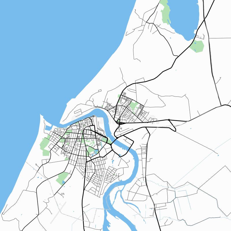 Map of the City of Ventspils. Stock Illustration - Illustration of text ...