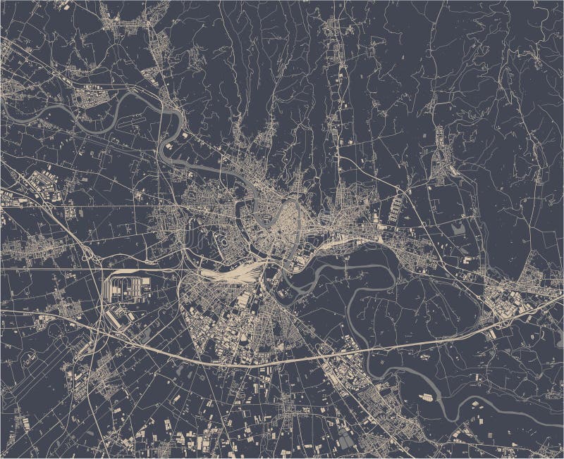 Map of the City of Verona, Veneto, Italy Stock Vector - Illustration of ...