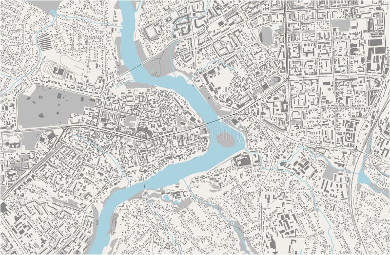 Map of the City of Vinnytsia, Ukraine Stock Vector - Illustration of ...