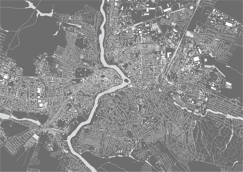 Map of the City of Vinnytsia, Ukraine Stock Vector - Illustration of ...