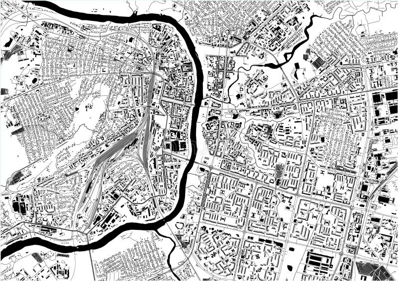 Map of the City of Vitebsk, Belarus Stock Vector - Illustration of ...