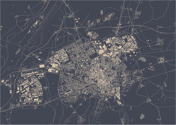 Map of the City of Vitoria-Gasteiz, Spain Stock Illustration ...