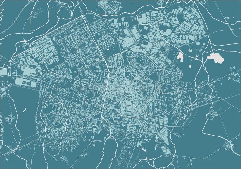 Map of the City of Vitoria-Gasteiz, Spain Stock Vector - Illustration ...