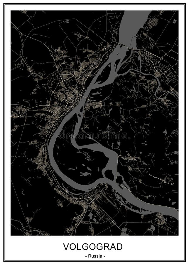 Map of the City of Volgograd, Russia Stock Vector - Illustration of ...