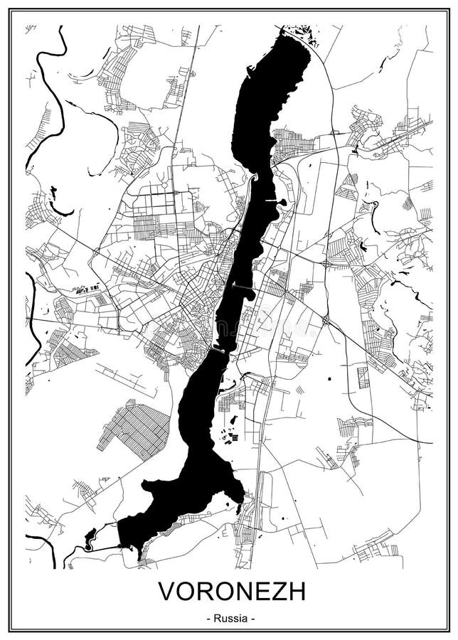 Map of the City of Voronezh, Russia Stock Vector - Illustration of ...