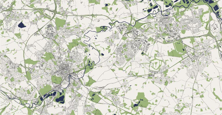 Map of the City of Wakefield, England, UK Stock Photo - Image of ...