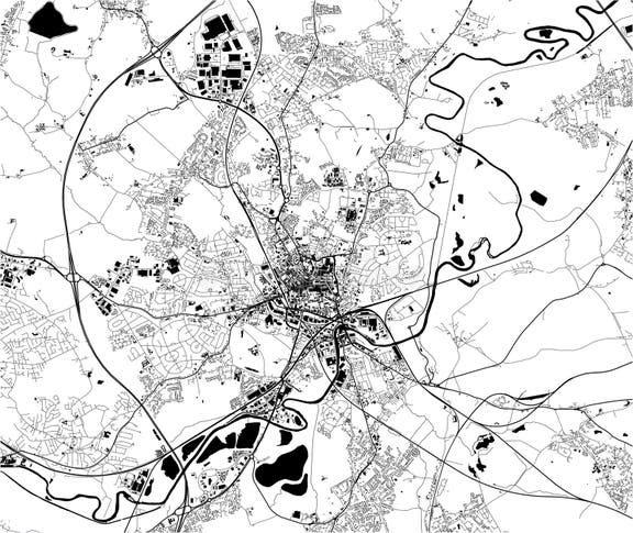 Map of the City of Wakefield England UK Stock Vector - Illustration of ...