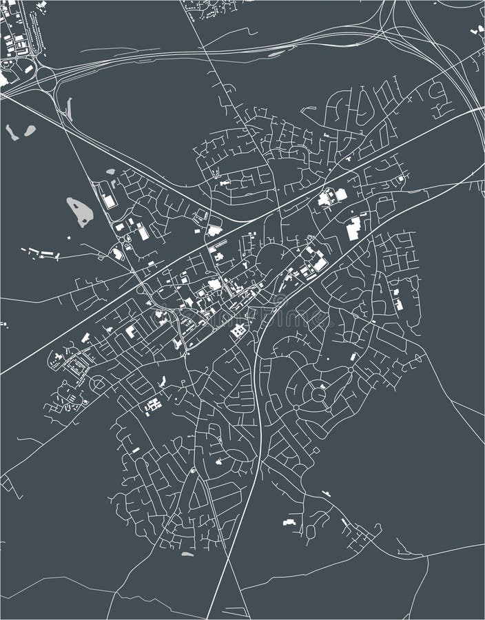 Wakefield City Map with Wards Grey Illustration Silhouette Shape Stock ...
