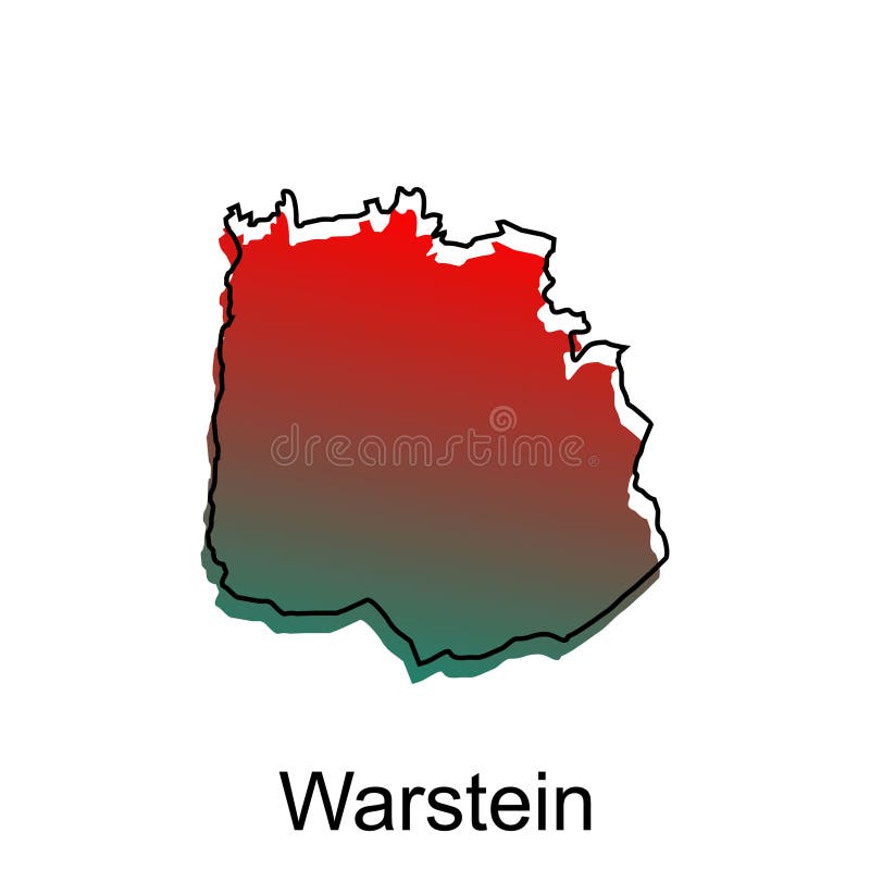 Map City of Warstein, World Map International Vector Template with ...