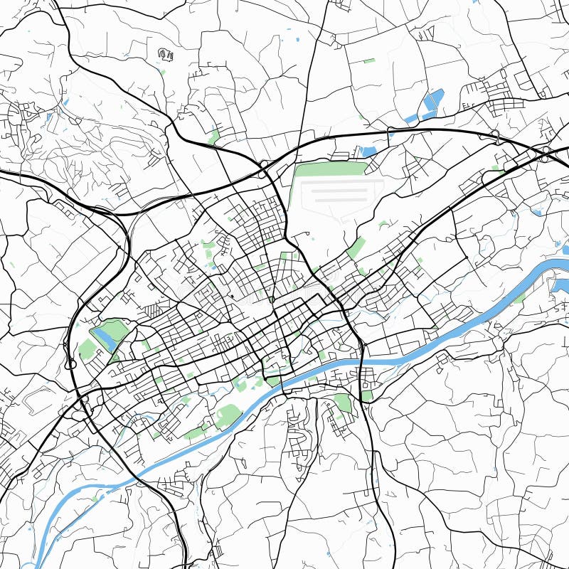 Map of the city of Wels. stock illustration. Illustration of branch ...