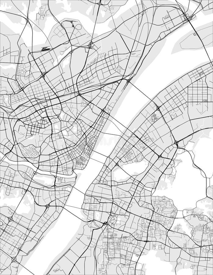 Map of the City of Wuhan, China Stock Vector - Illustration of huangjia ...