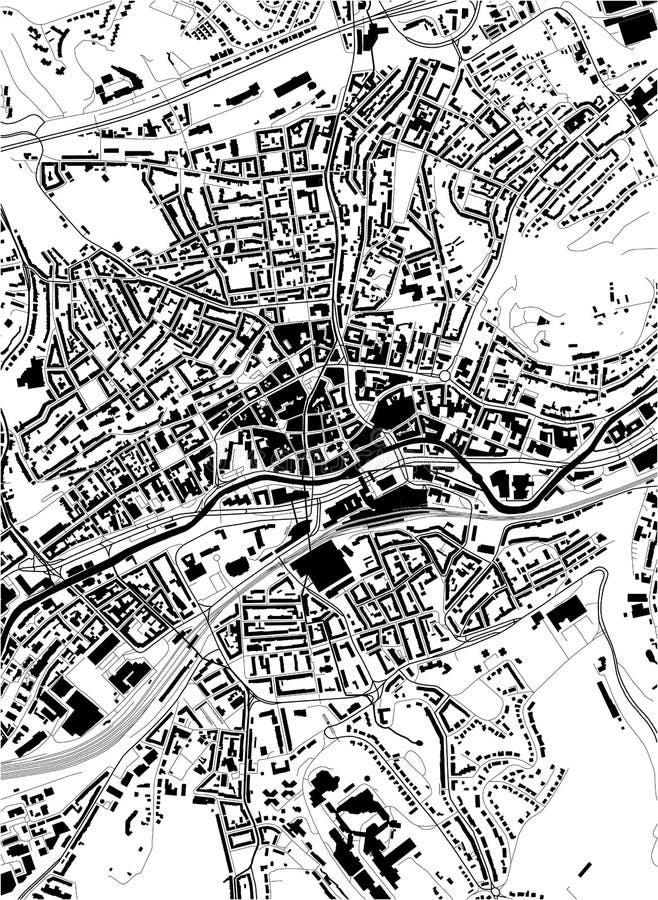 Map of the City of Wuppertal, Germany Stock Vector - Illustration of ...
