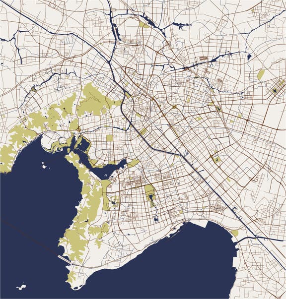 Map of the City of Wuxi, China Stock Illustration - Illustration of ...