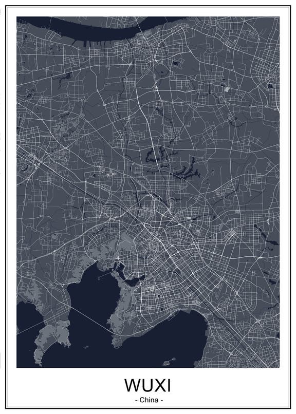 Map of the City of Wuxi, China Stock Illustration - Illustration of ...