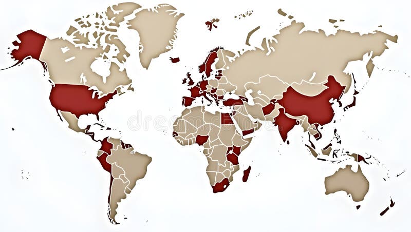A Map with Clean Lines and Bold Accent Colors Stock Illustration ...