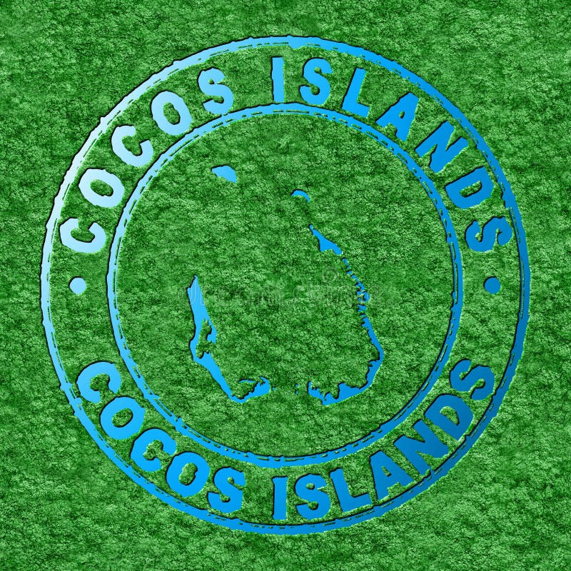 Map of Cocos Islands, Forest with Water Map Stock Photo - Image of ...