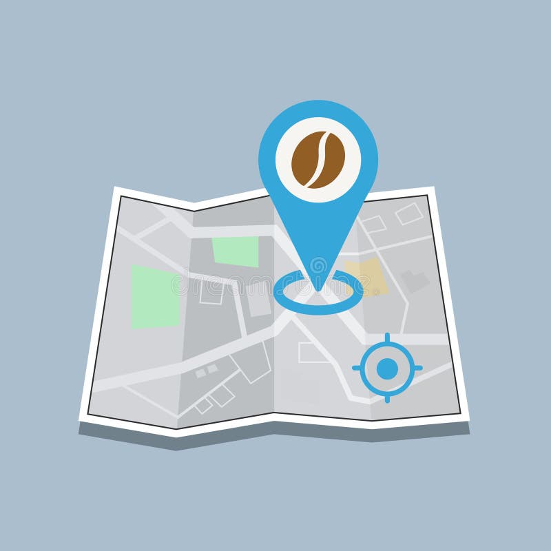 Map Coffee Location Icon Graphic Logo Design Stock Vector ...