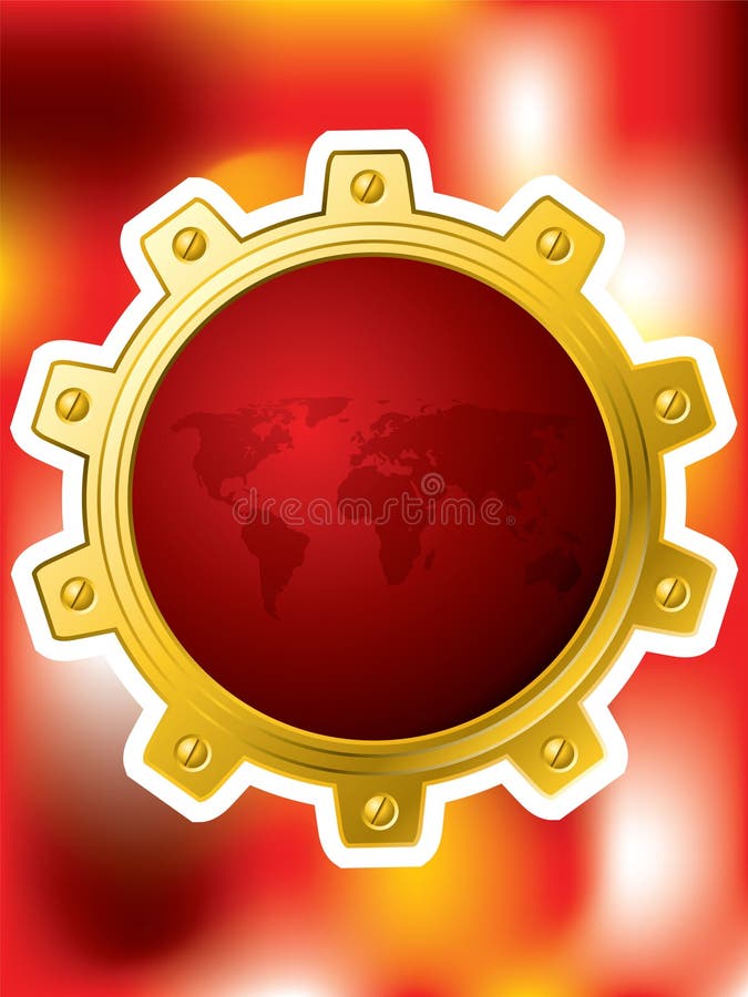 Map and cogwheel brochure stock vector. Illustration of digital - 14924646