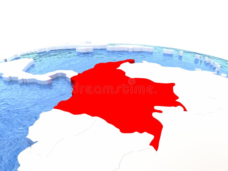 Map of Colombia on globe stock illustration. Illustration of ...