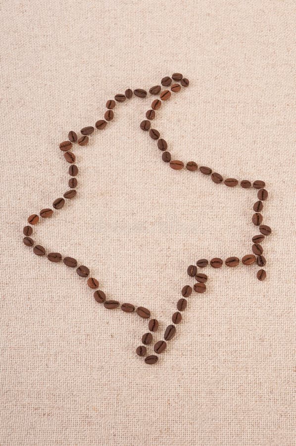 Map of Colombia Made Out of Coffee Beans Stock Photo - Image of berry ...