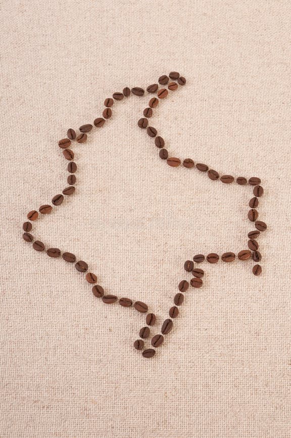 Map of Colombia Made Out of Coffee Beans Stock Photo - Image of berry ...