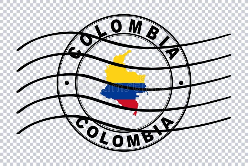 Map of Colombia, Postal Passport Stamp, Travel Stamp Stock Illustration ...
