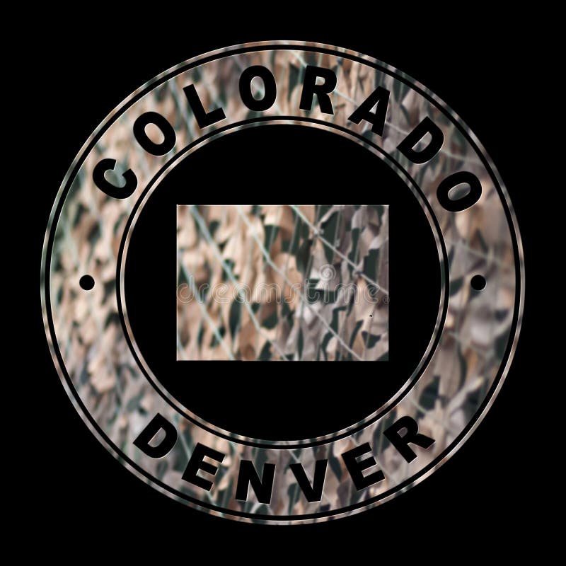 Map of Colorado, Military Stamp Stock Illustration - Illustration of ...