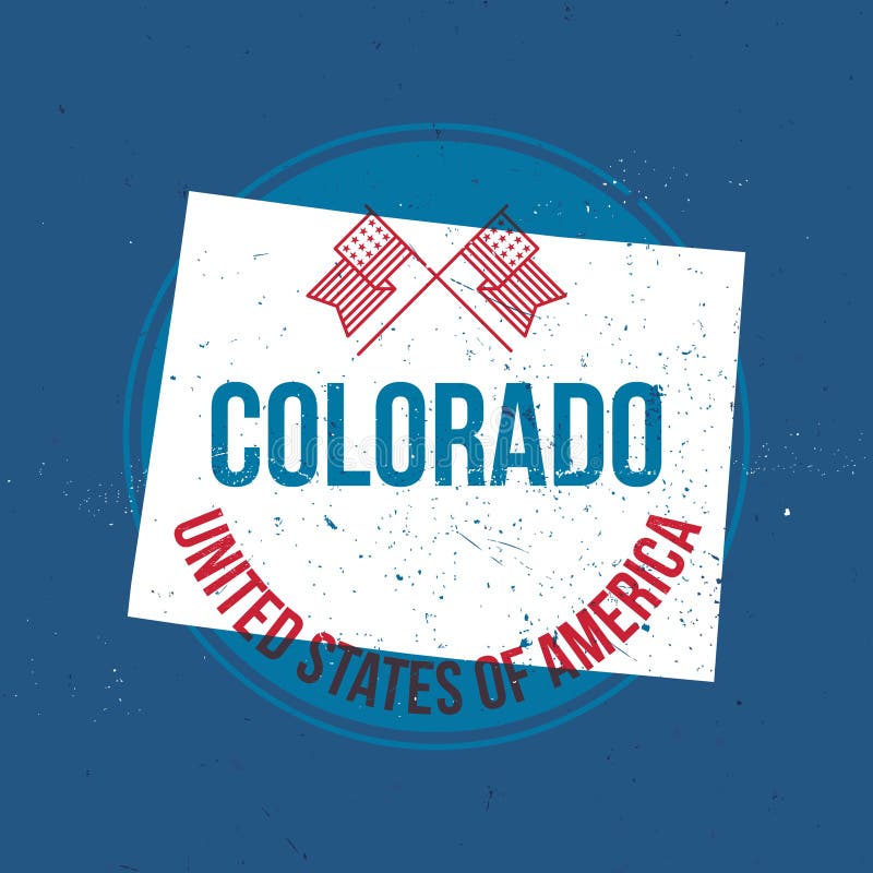 Map of Colorado State Label. Vector Illustration Decorative Design ...