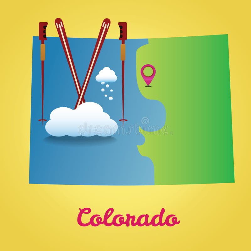 Map of Colorado State. Vector Illustration Decorative Design Stock ...