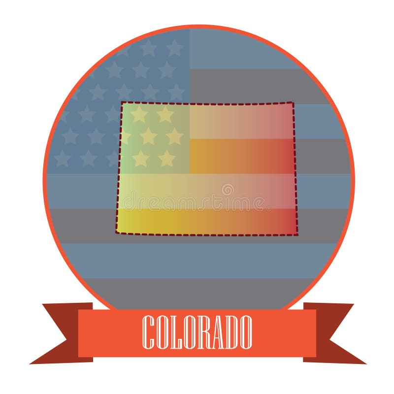 Map of Colorado State. Vector Illustration Decorative Design Stock ...
